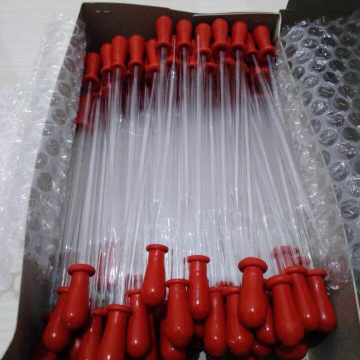 pipet tetes glass pippete pipet kaca panjang 17 cm 17cm dot merah ecer ...