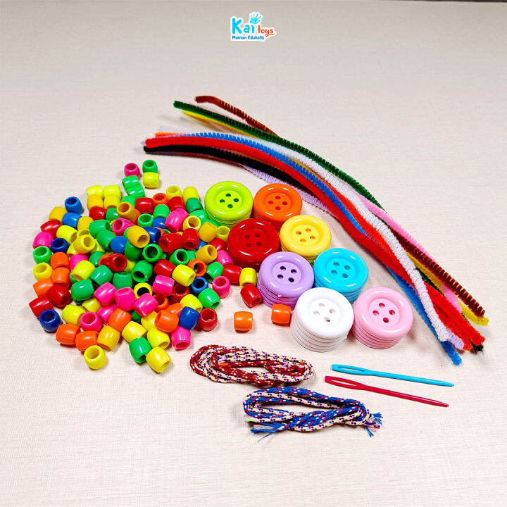 Paket Meronce - Mainan Motorik Halus Sensori Prewriting Montessori Anak ...