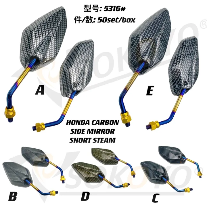 durable 1Pair Carbon Short Stem Honda Side Mirror Thailand Design 2 ...
