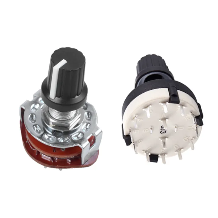 1x 4P3T 4Pole 3 Position 2 Deck 16 Pin Rotary Switch & 1 Pcs Black ...