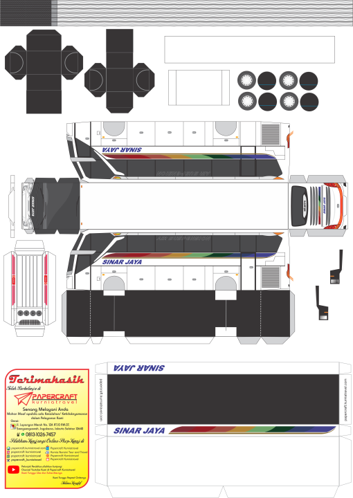 Pola Kertas Papercraft Bus Sinar Jaya Jetbus 3 | Lazada Indonesia