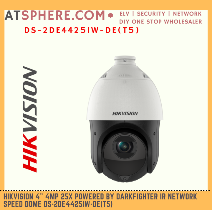 HIKVISION 4" 4MP 25X Powered by DarkFighter IR Network Speed Dome DS-2DE4425IW-DE(T5) | Lazada