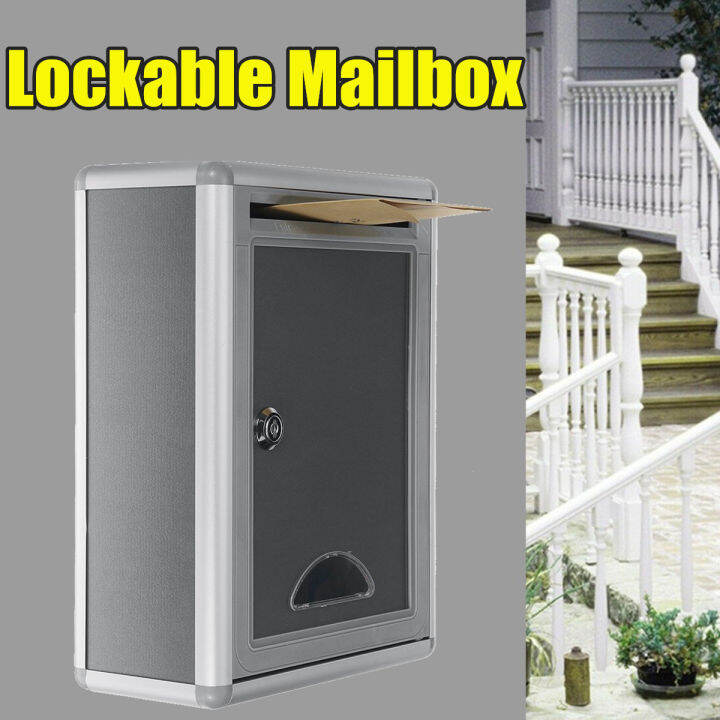Retro Aluminum Mail Letter Post Storage Box Outdoor Lockable Mailbox ...