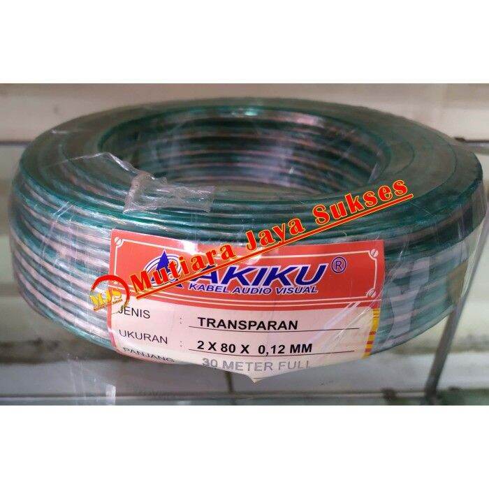 KABEL AUDIO TRANSPARAN 2X80 30 METER FULL AKIKU / KABEL SPEAKER ...