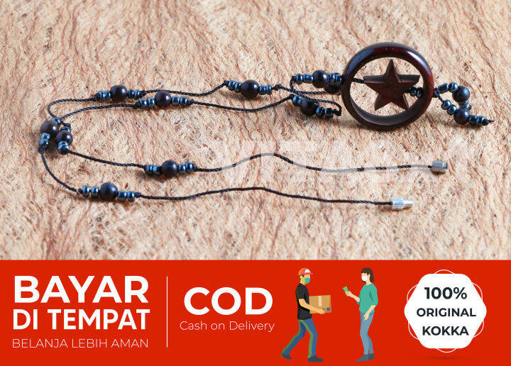 Kalung Kokka Kaukah Manik Manik Liontin Bulan Bintang Hitam - Kaokah Kokkah Kauka Kaoka | Lazada ...