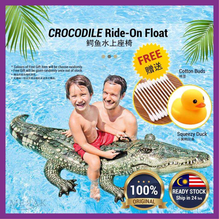 INTEX Crocodile Inflatable Float Swimming Pool Toy Swimming Pool Ring ...