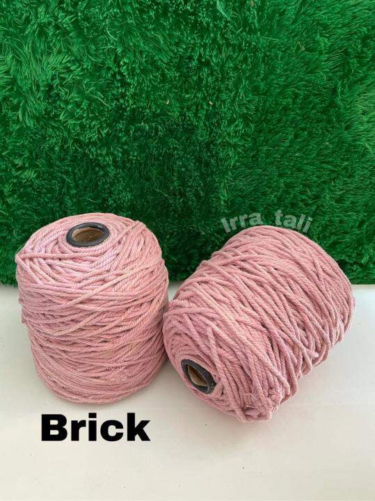 Tali Katun Macrame / Makrame Premium 3-4 mm 1 Kg Warna Brick - ZI Craft ...