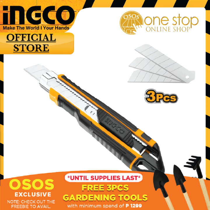 INGCO Original Industrial Snap-Off Blade Cutter Knife 18mmx100mm with ...
