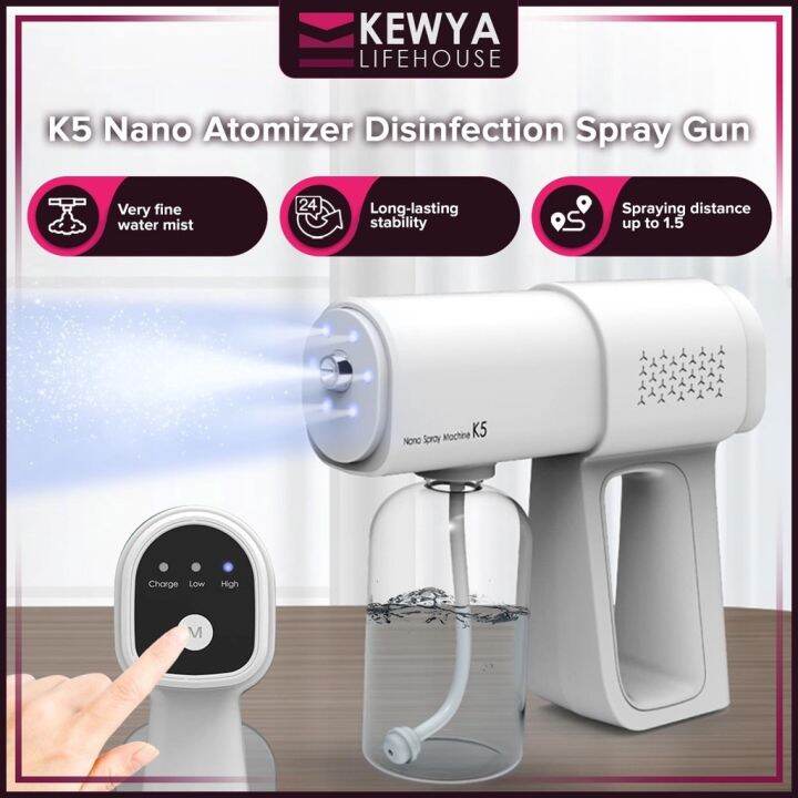 Kewya Original Nano Spray Gun Disinfectant Spray Gun Machine K5 Alcohol Mist Wireless UV ...