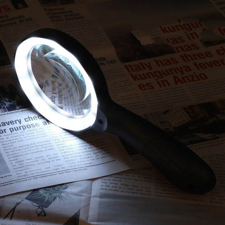 WESTBROOK0 10X Hand Held With 12 LED Light Illumination HD Magnifier ...