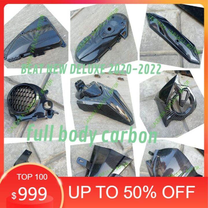 paket cover carbon full body beat new deluxe 2020-2022 cvt/kipas/filter ...