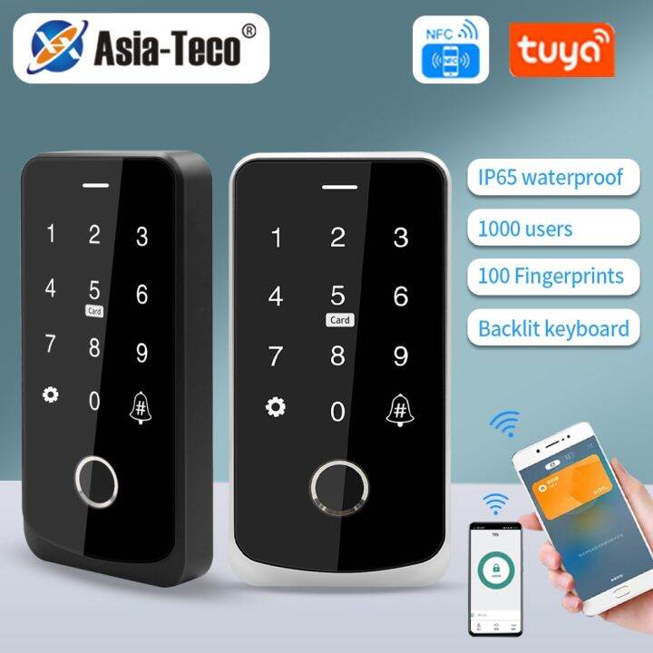 NFC Tuya Bluetooth Backlit Touch Access Control Keypad IP65 Waterproof RFID 13.56Mhz Keyboard ...