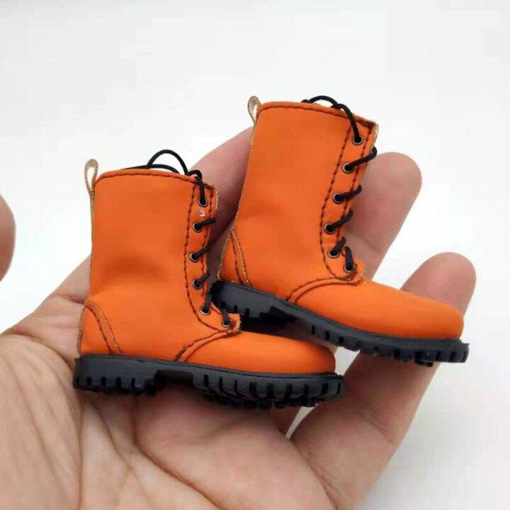 1/6 Scale Short Leather Men's Shoes Lace Up Male Soldier WWII Boots ...