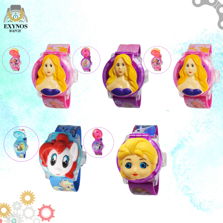 JAM TANGAN ANAK DIGITAL MUSIK TOPENG 3D KARAKTER CEWEK ELSA FROZEN ...