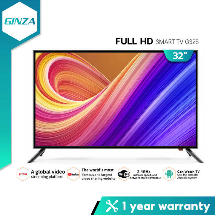 GINZA Smart TV 32 Inch TV Ultra-thin Flat Screen HD android TV | Lazada PH