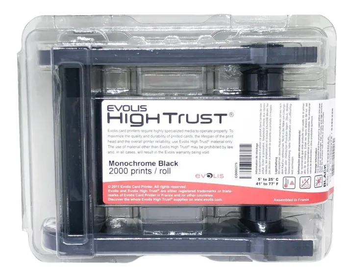 Evolis RCT023NAA ID Card Printer Genuine Ribbon, Original Black ...