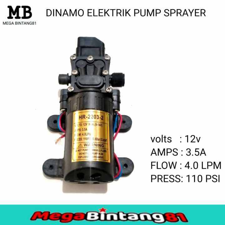 Pompa Dinamo Sprayer Elektrik 12V 2.5A Pompa DC Cuci motor Socket x ...