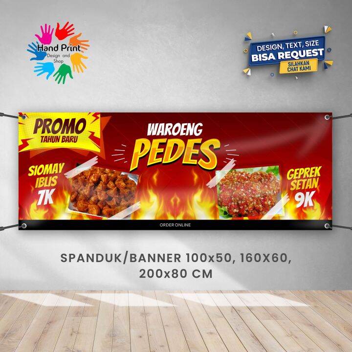 Spanduk Banner Warung Pedas Geprek Siomay Gratis Memesan Desain ...