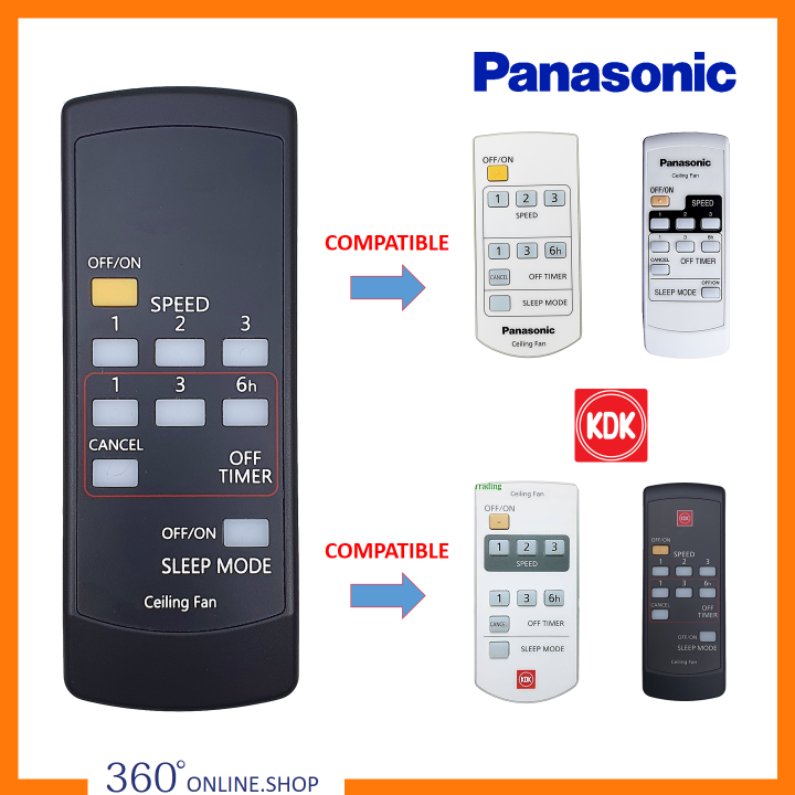 Panasonic KDK PKN-345 3 Speed Ceiling Fan Remote Control Replacement ...