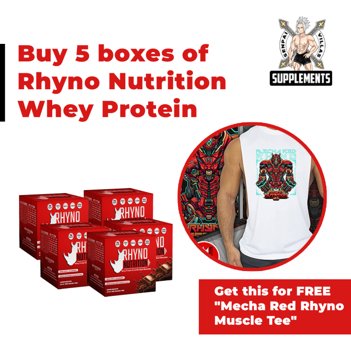 RHYNO NUTRITION WHEY PROTEIN BUY 5 BOXES GET FREE RHYNO MECHA RED ...