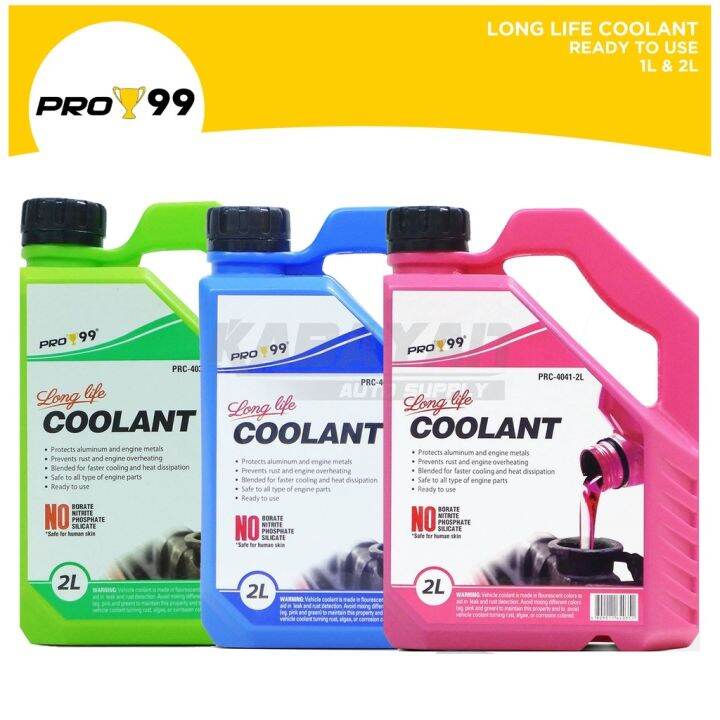 PRO99 Ready to Use Long Life Coolant Green Blue Pink 1L 2L | Lazada PH
