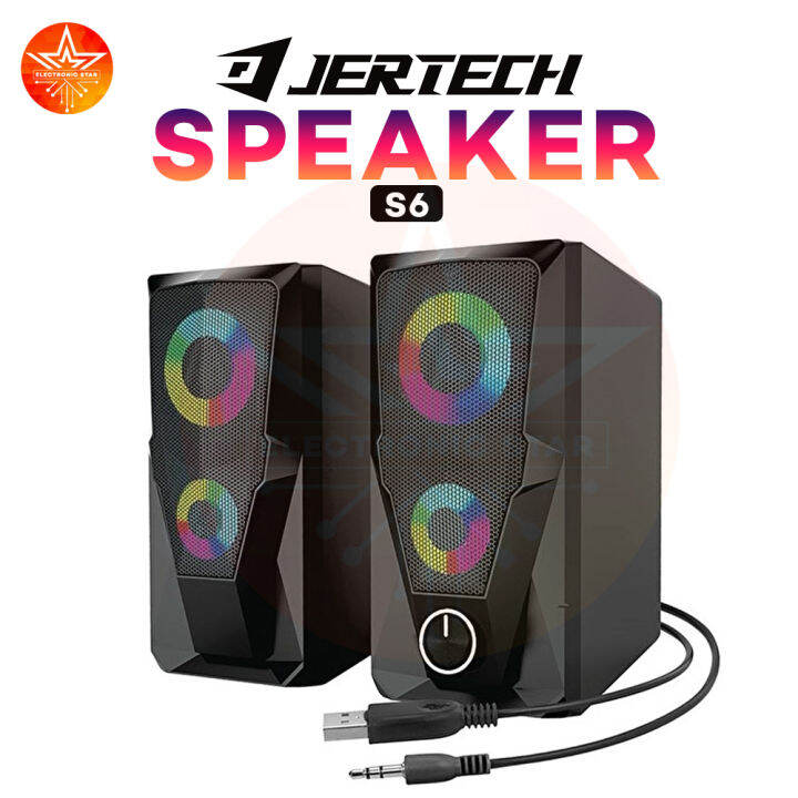 Electronic Star Jertech S6 Speaker USB Multimedia RGB LED Light Stereo ...