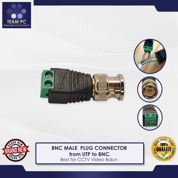 BNC MALE PLUG CONNECTOR from UTP to BNC, Best for CCTV Video Balun ...