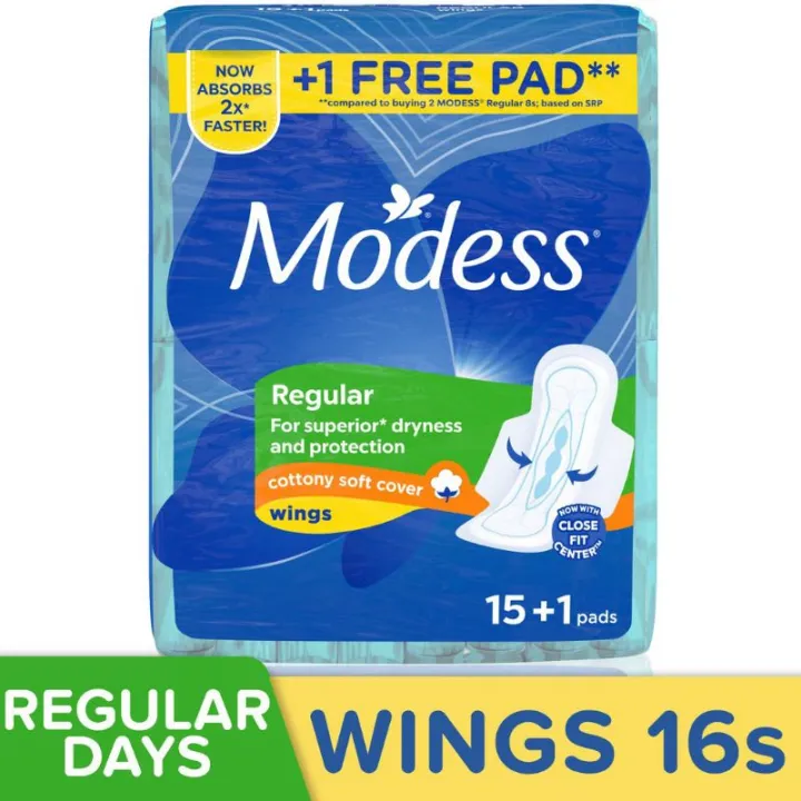 Modess Cottony soft Wings 16s Sulit pack | Lazada PH