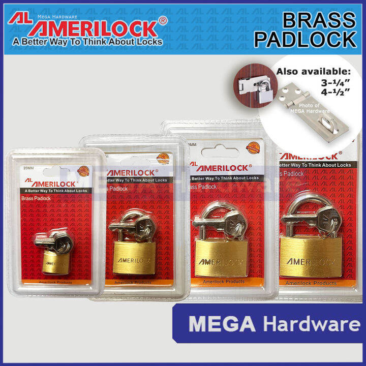 AMERILOCK Brass Padlock Short Shackle (20mm, 30mm, 40mm, 50mm) | Lazada PH