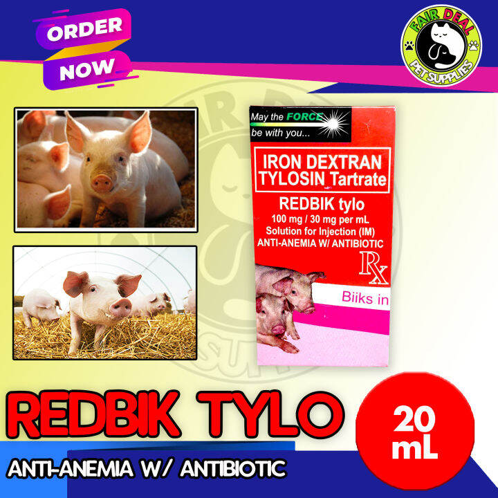 Redbik Tylo Iron Dextran Tylosin Tartrate Anti-Anemia 20mL | Lazada PH