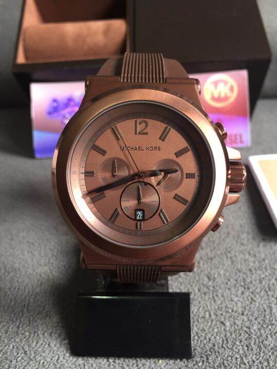 Michael Kors Dylan Chronograph Brown Rubber Strap Men's Watch - MK8216 ...