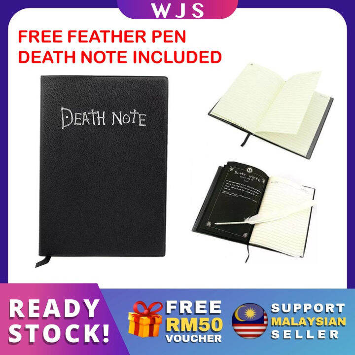 (FREE FEATHER PEN & BOOKMARK) WJS Death Note Notebook Manga Anime Otaku ...