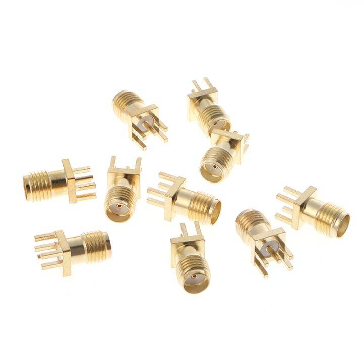 10 Pcs SMA Female Jack Solder Edge 1.6mm Space PCB Mount Straight RF ...