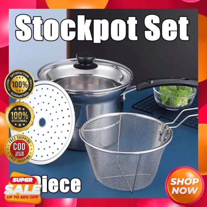 Handy Man Original 3 in 1 Steam and Deep Fry Cooking Soup Pot Multi ...