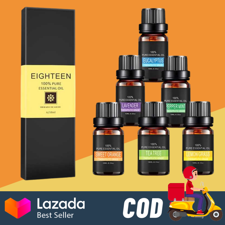 Minyak Aromaterapi Pengharum Ruangan Eighteen Pure Essential Fragrance Oils 10ml 6 Pcs | Lazada ...