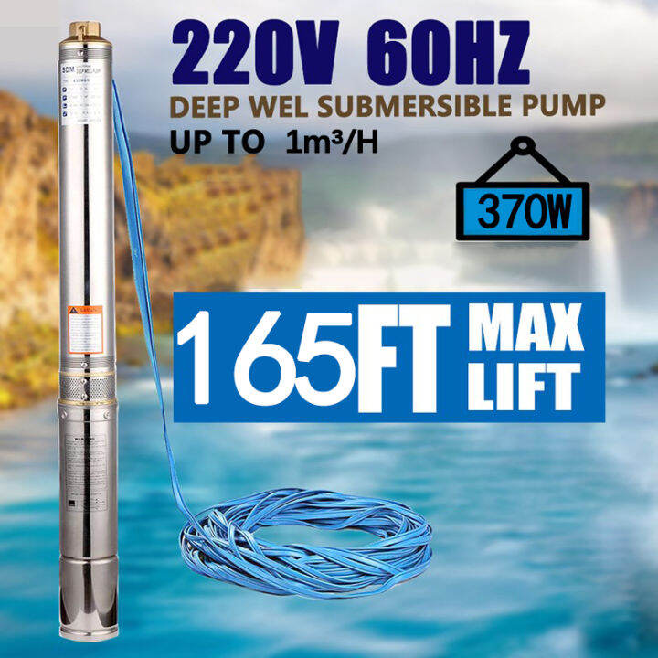 New 2inch (50mm) Submersible Bore 0.5 HP 370 Water Pump Deep Well 220V ...