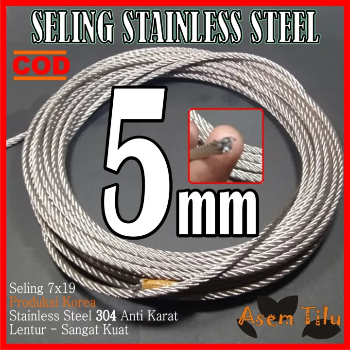 Seling Stainless Steel 304 7x19 Diameter 5mm | Lazada Indonesia