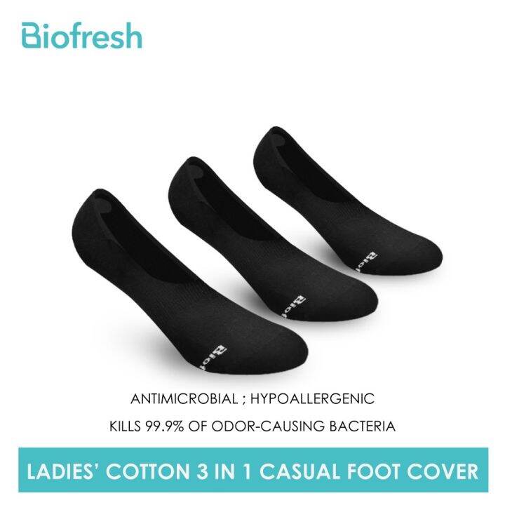Biofresh Ladies' Antimicrobial Lite Casual Foot Cover 3 pairs in a pack ...