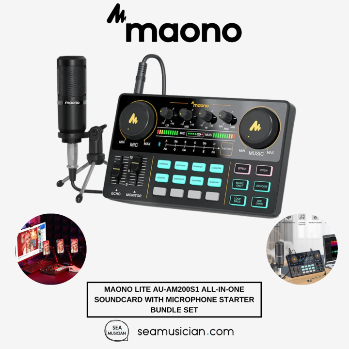 MAONO LITE AU-AM200S1 ALL-IN-ONE SOUNDCARD WITH MICROPHONE STARTER ...