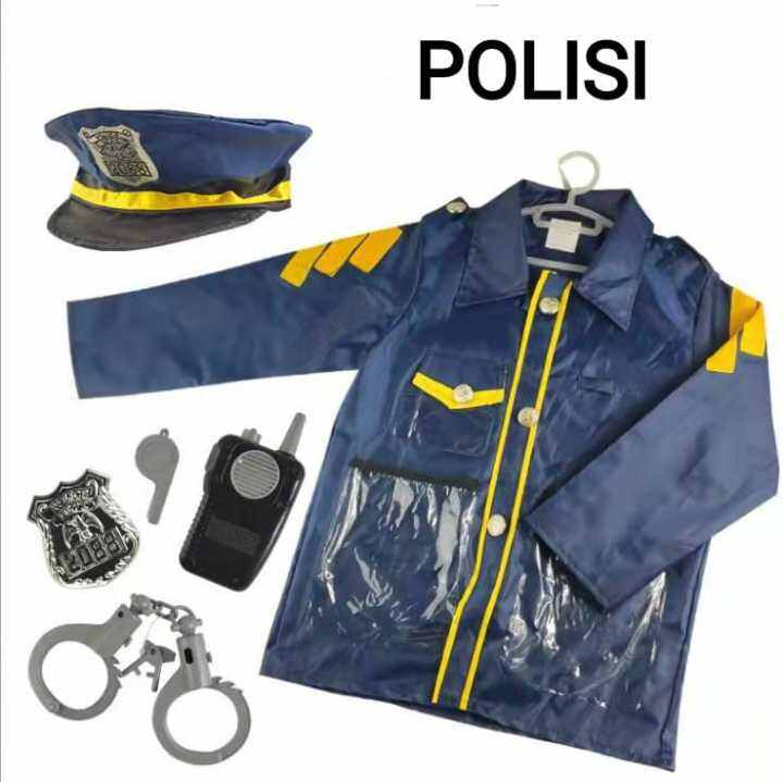 Kostum Profesi Polisi Anak Aksesoris Seragam Cosplay Police Uniform ...