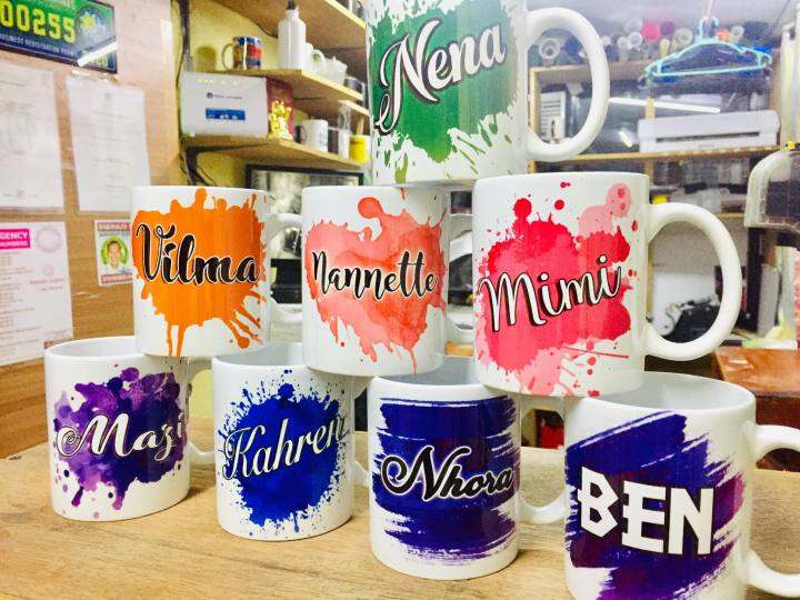 SPLASH COLOR NAME White Mug I PERSONALIZED MUG I 11oz MUG I JazSeiMhi ...