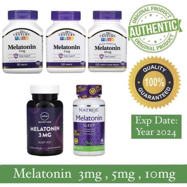 [ONHAND] Melatonin 3mg 5mg 10mg Natrol 21st Century MRM Sleep Capsule ...