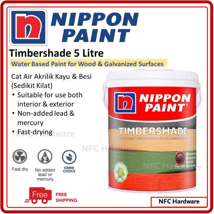 NIPPON PAINT Timbershade 5 Litre Water Based Acrylic Paint | Lazada