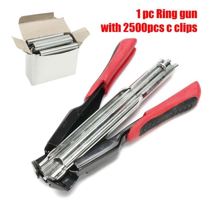Hog Ring Pliers With 2500 C Clips Spring Loaded Fastening Cage Clamp ...