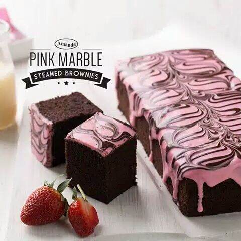 Brownies Amanda khas Bandung rasa pink marble | Lazada Indonesia