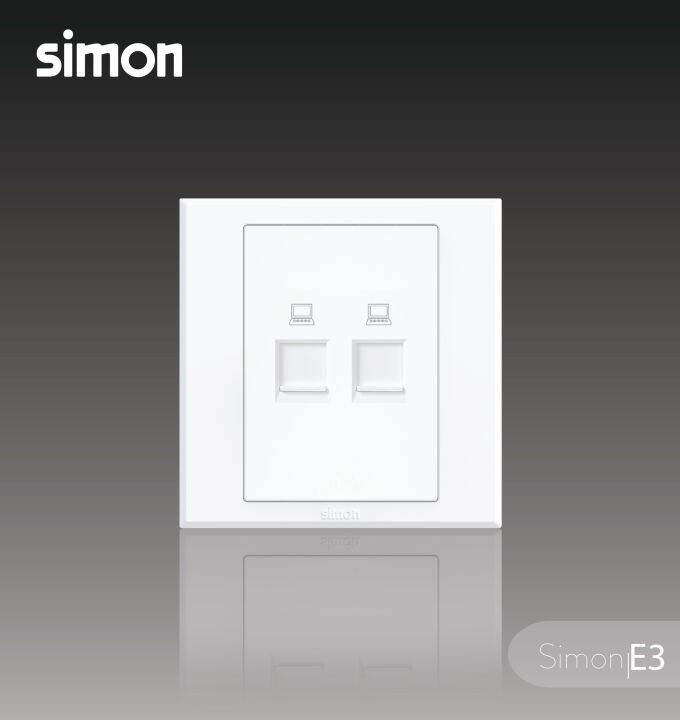 Simon E3 Series 2 Gang Cat5e Data Outlet - White Color | Lazada