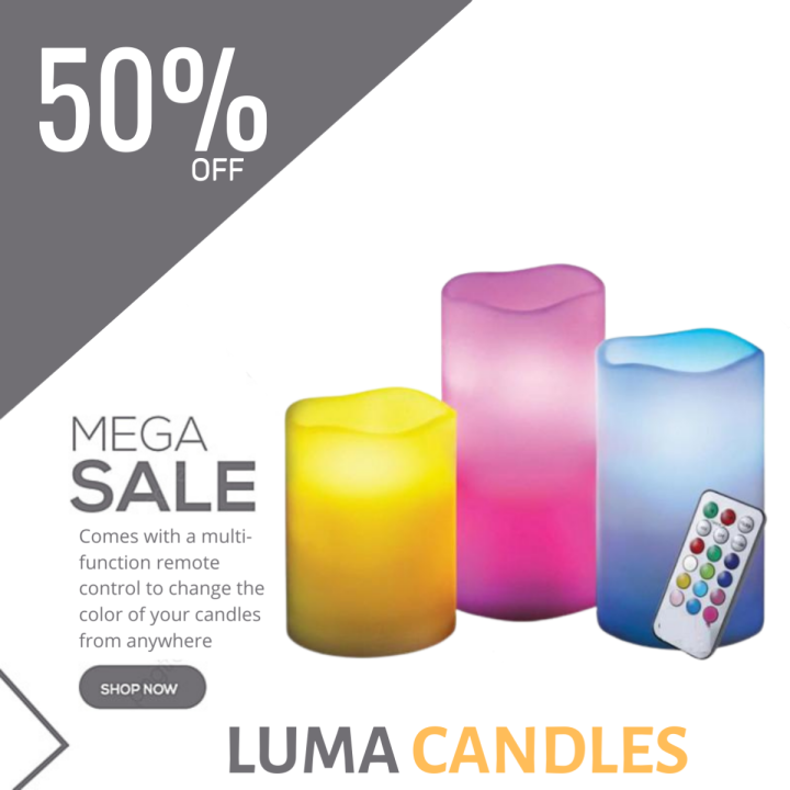 Luma Candles Flameless Changing LED Light with Remote Control Timer ...