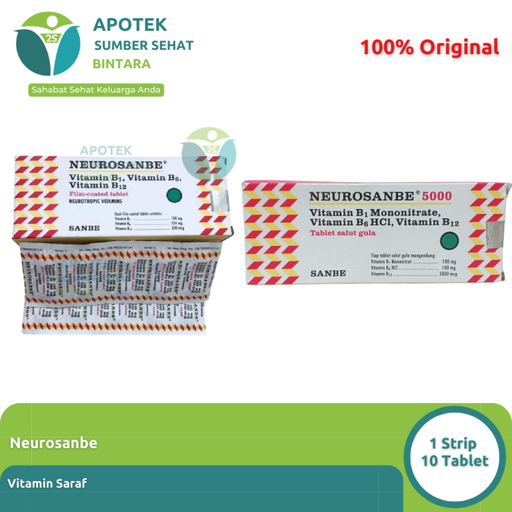 Neurosanbe/Neurosanbe 5000 Vitamin Saraf 1 Strip 10 Tablet | Lazada ...