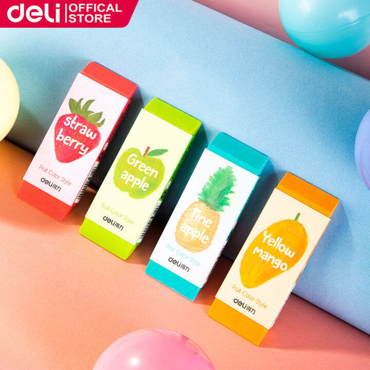 Deli Eraser Fruit Design Big Size Cute Erasers Clean Erase Dust Free ...
