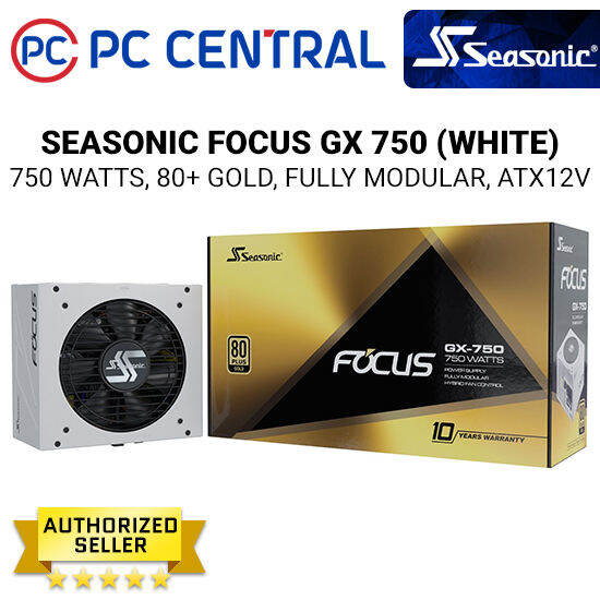 Seasonic FOCUS GX-750 WHITE 750W 80 Gold Full Modular Power Supply Unit ...